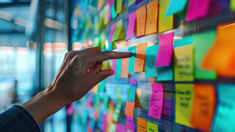 A Hand with Sticky Notes.AI Generated Image Stock Photo - Image of ...