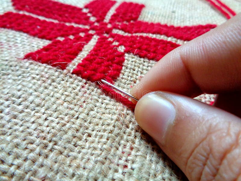 Handcraft stock image. Image of woollen, hand, stitching - 110809977