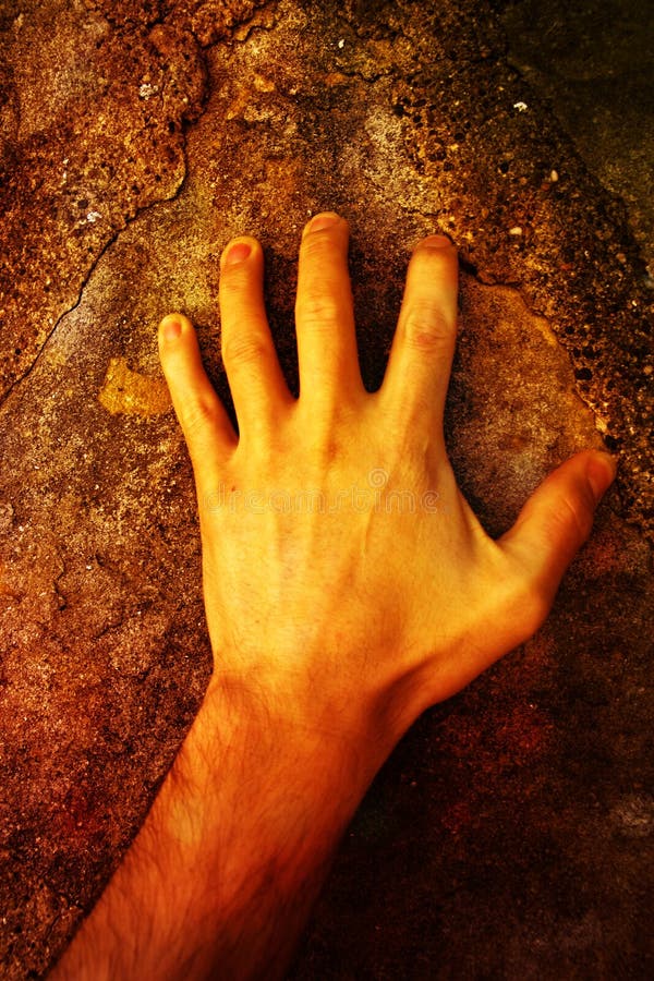 Hand On Stone Picture. Image: 3737395
