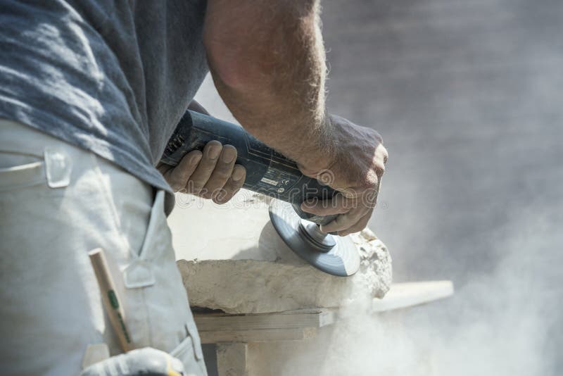 Hand of stonecutter stock photo. Image of stonecutter - 282611160