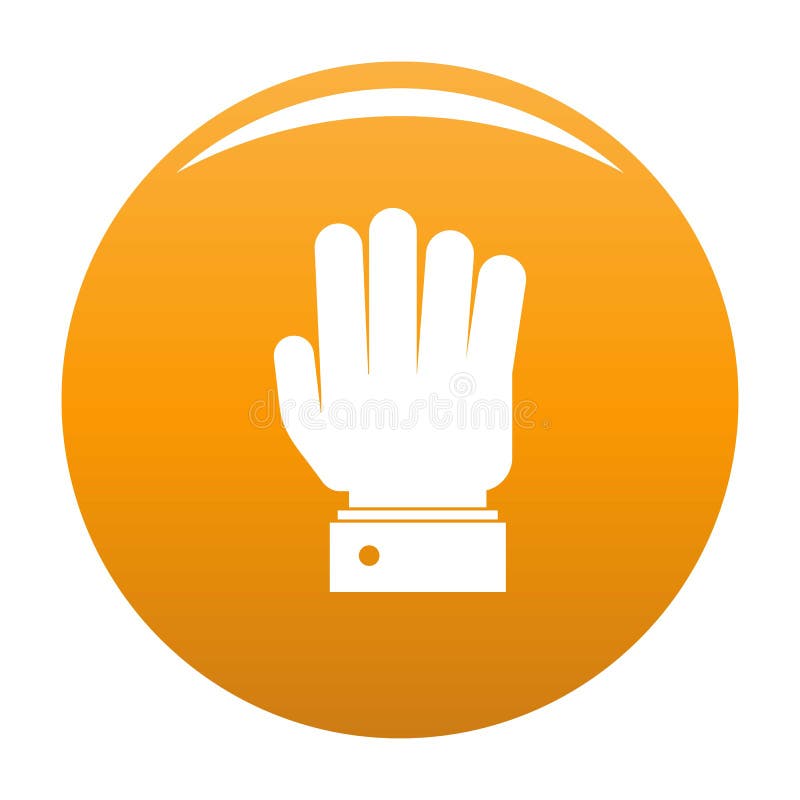 Hand stop icon orange stock illustration. Illustration of cross - 124372317
