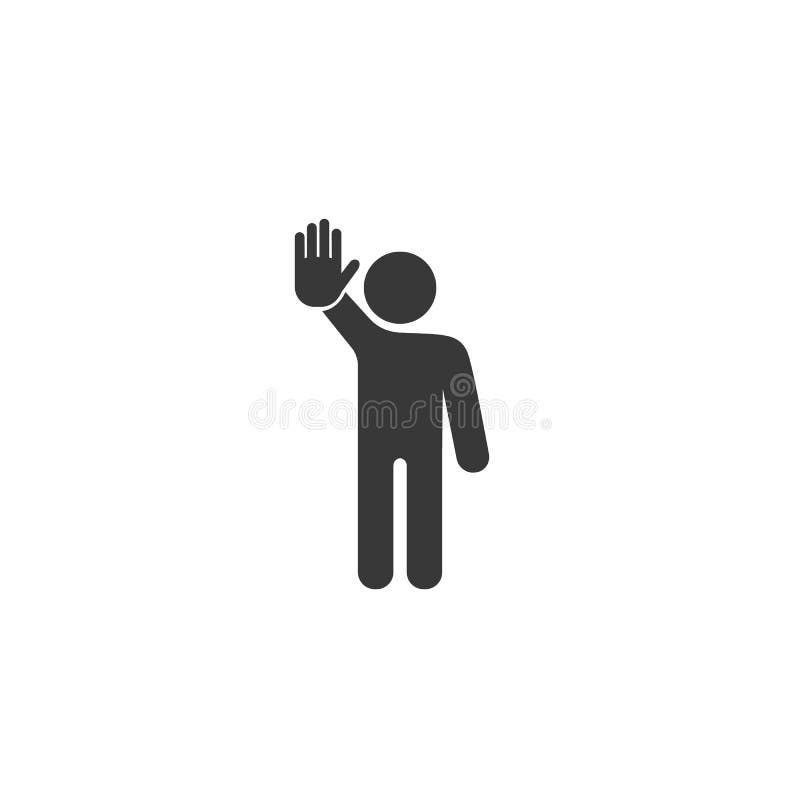 Hand Stop Icon Sign. Vector Illustration Flat Style Sign Stock Vector ...