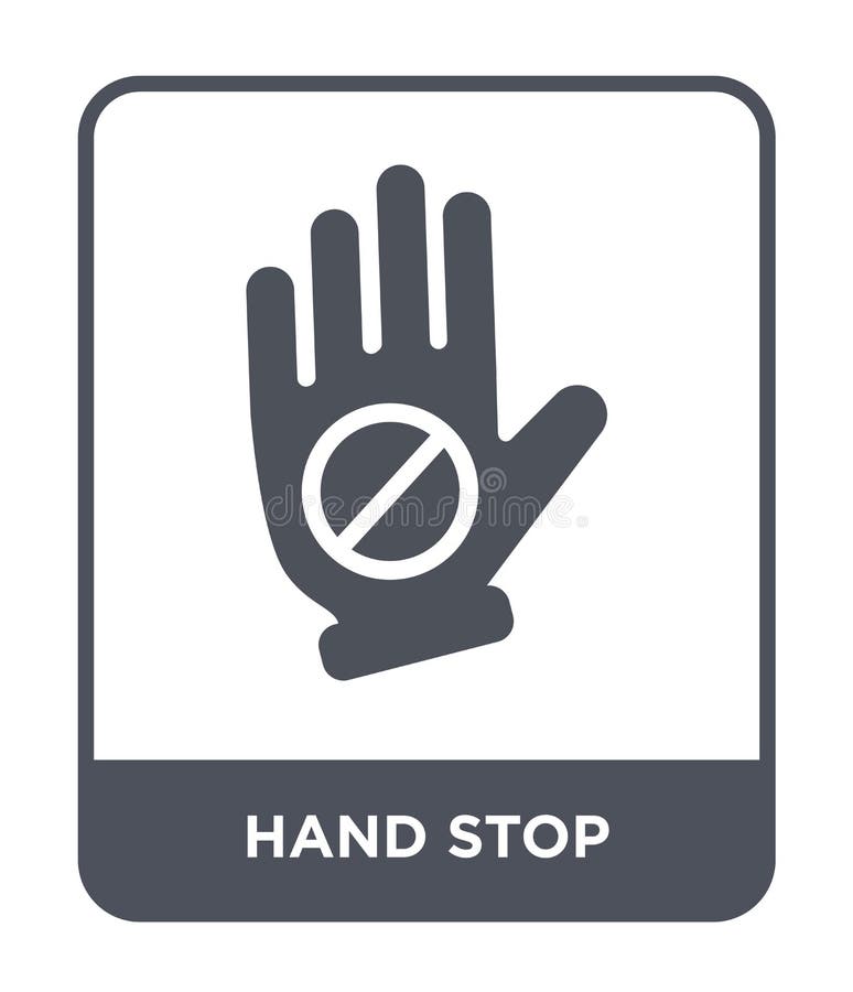 Hand Stop Icon in Trendy Design Style. Hand Stop Icon Isolated on White ...