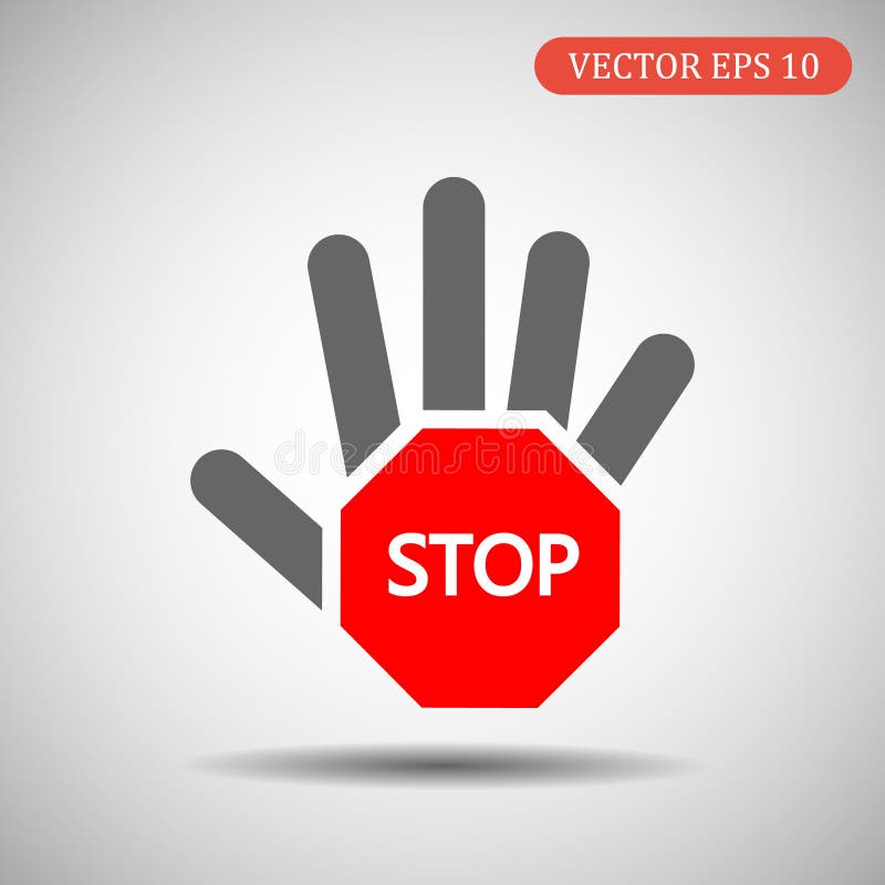 Hand Stop Gray Icon Stock Illustrations – 421 Hand Stop Gray Icon Stock ...
