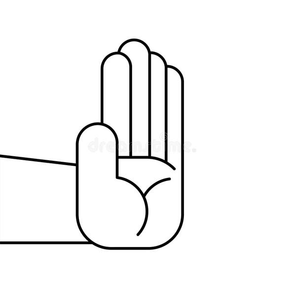 Hand Stop Refusal Sign Icon. Outstretched Palms Refusal Sign Stock ...