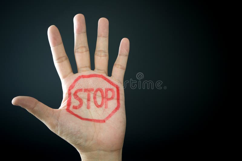 Hand with stop sign stock image. Image of palm, reject - 109429067