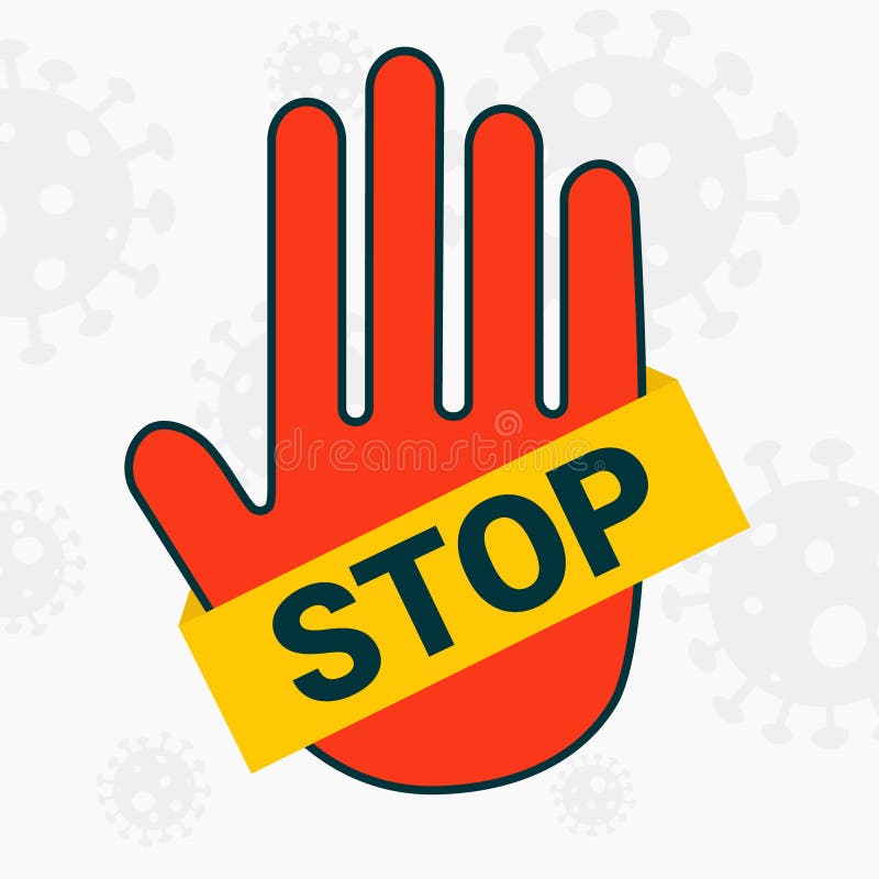 Yellow Stop Sign With Hand