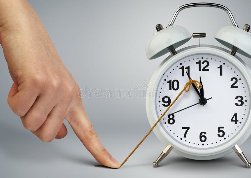 Hand Stop Time on Alarm Clock, Deadline Concept Stock Image - Image of ...