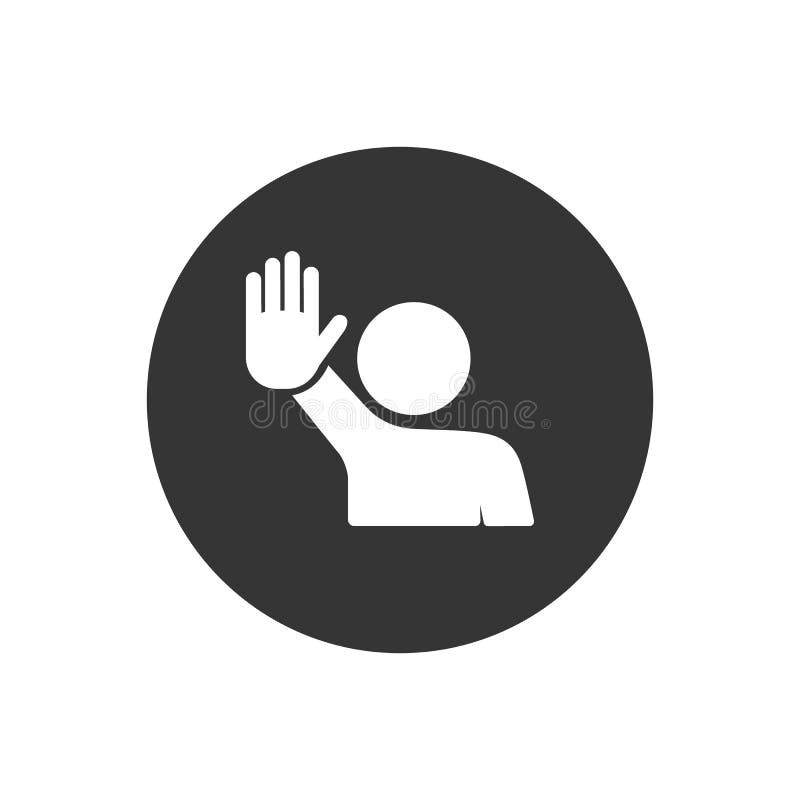 Hand Stop Icon Sign. Vector Illustration in Modern Flat Style Sign ...