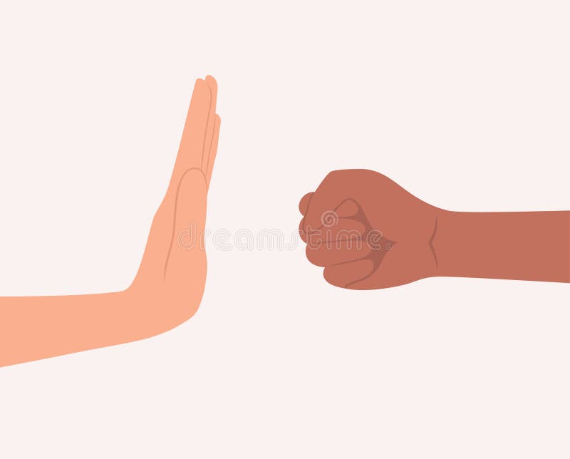 Hand Stopping a Punch from Another Hand. Vector Illustration Stock ...