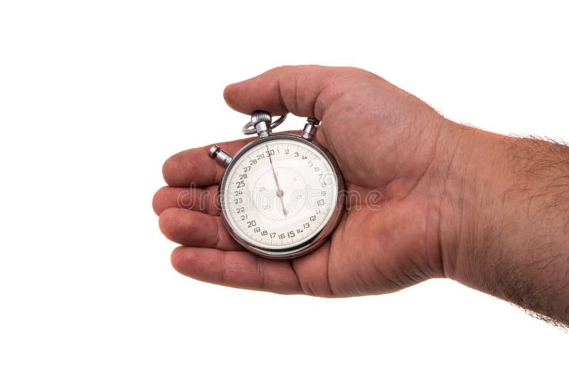 Hand with Stopwatch Isolated Stock Photo - Image of business, timer ...