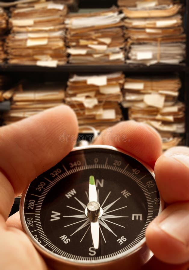 Hand with Compass on Paper Documents Stock Image - Image of accuracy ...
