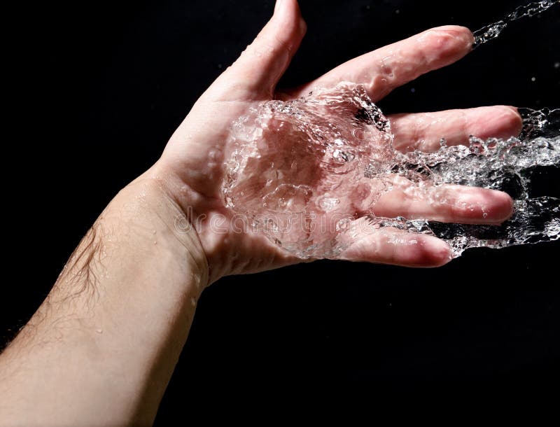 Hand and splashing water stock image. Image of clear - 19432765