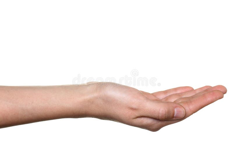 A Hand Stretched Out in Front of a White Background To Make a Scissors ...