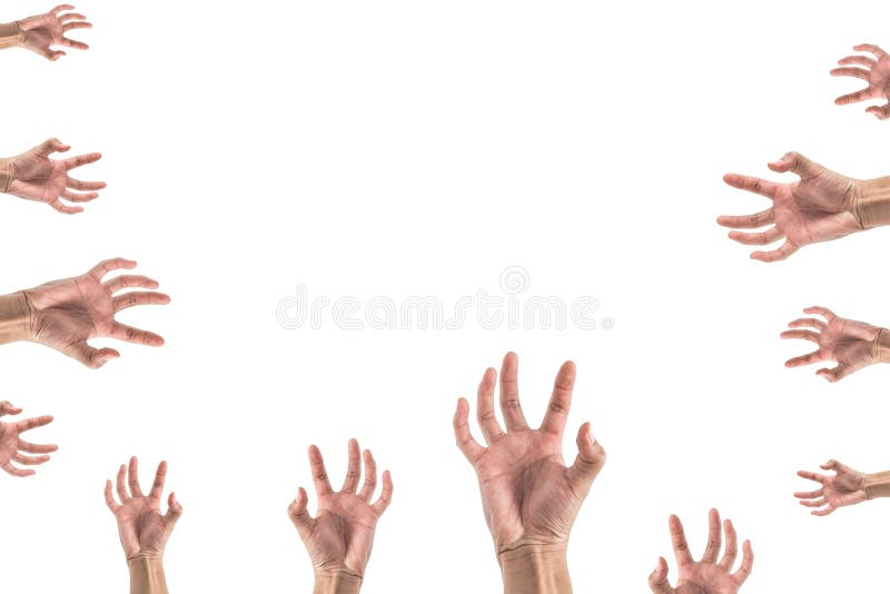 Hand Stretching Something Look Like Zombie Set Stock Photos - Free ...