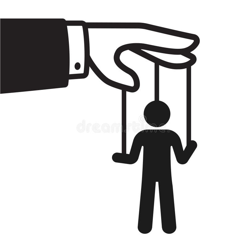 Hand with string puppet stock vector. Illustration of black - 90687241