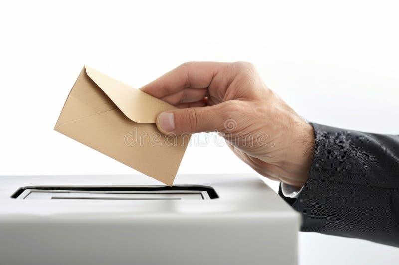 Hand Submitting Envelope into Box. Generative Ai Stock Illustration ...