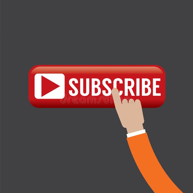Hand on Subscribe Button. stock vector. Illustration of vector - 63328445