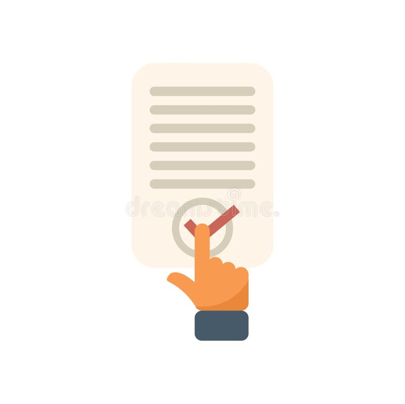Businessman Checking Agreement Contract Document with Finger Click Icon ...