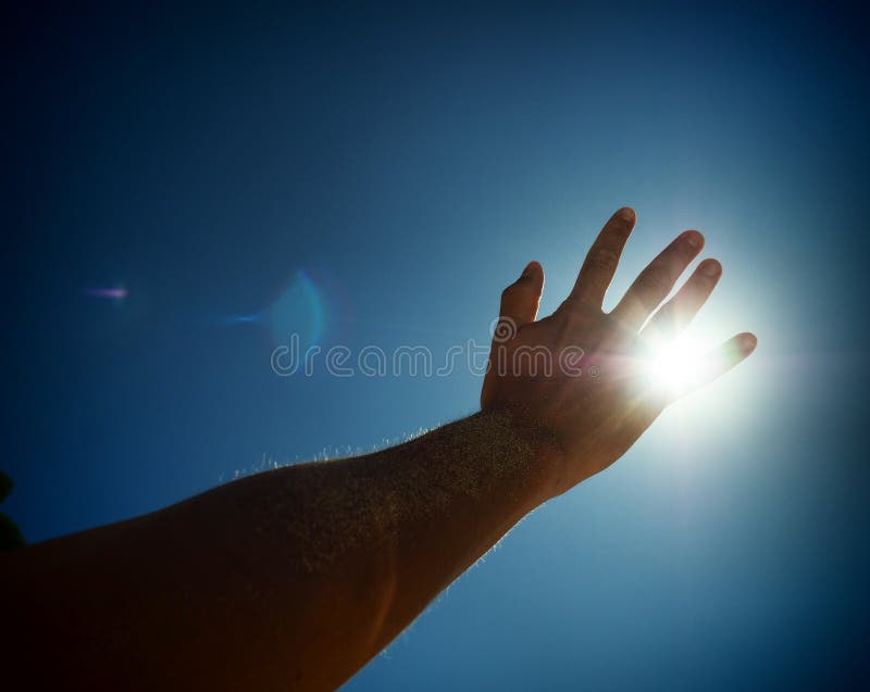 Hand in the sun stock image. Image of energy, background - 119053473