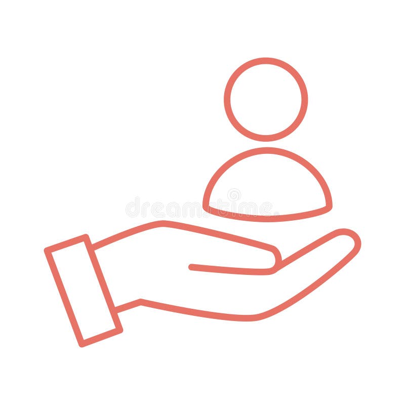 Hand Supporting Human Symbol Stock Vector - Illustration of human, help ...