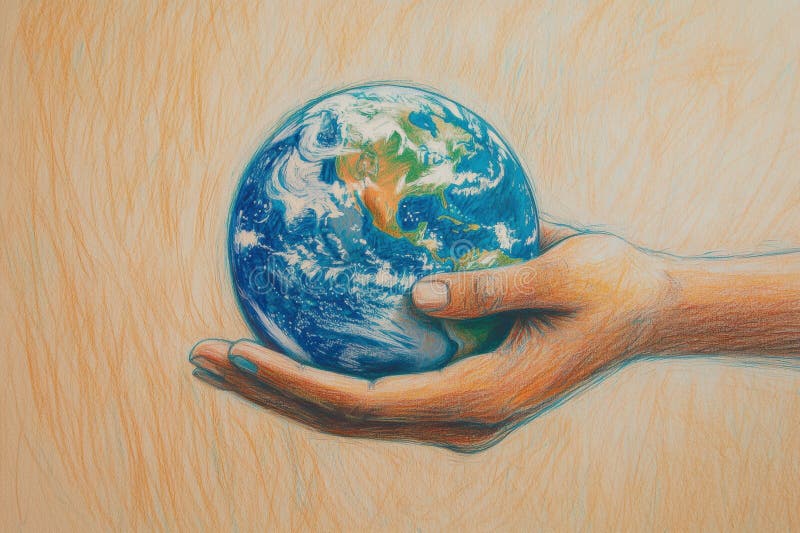 A Hand Supports the Earth, Highlighting Humanity S Responsibility To ...