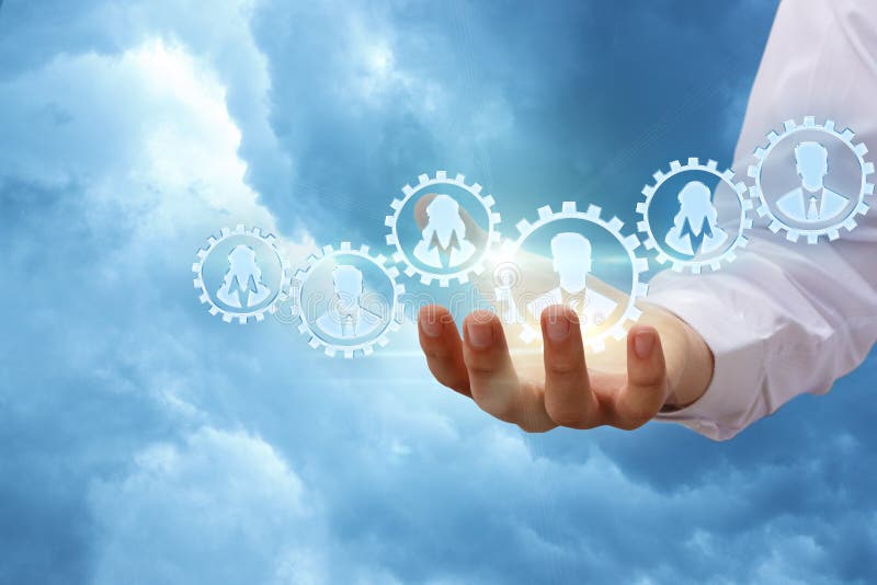 Hand Supports the Gear Mechanism. Stock Image - Image of holding ...