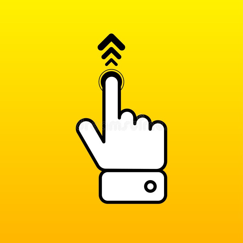 Hand Swipe Icon. Up Arrow Button Symbol. Social Media Scrolling. Vector ...