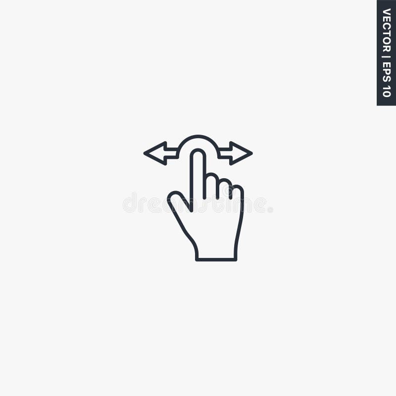 Hand Swipe, Linear Style Sign for Mobile Concept and Web Design Stock ... Hand Swipe, Linear Style Sign for Mobile Concept and Web Design Stock ...