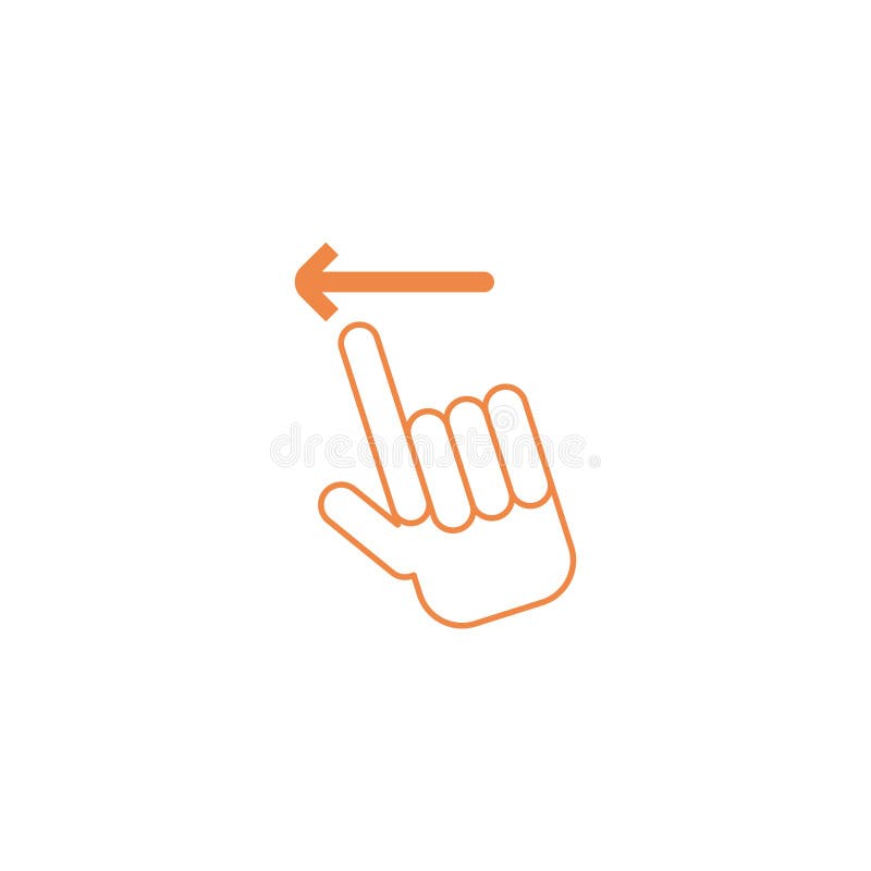 Hand Swipe in Linear Style Vector Isolated Icon. Finger Touch Outline ...