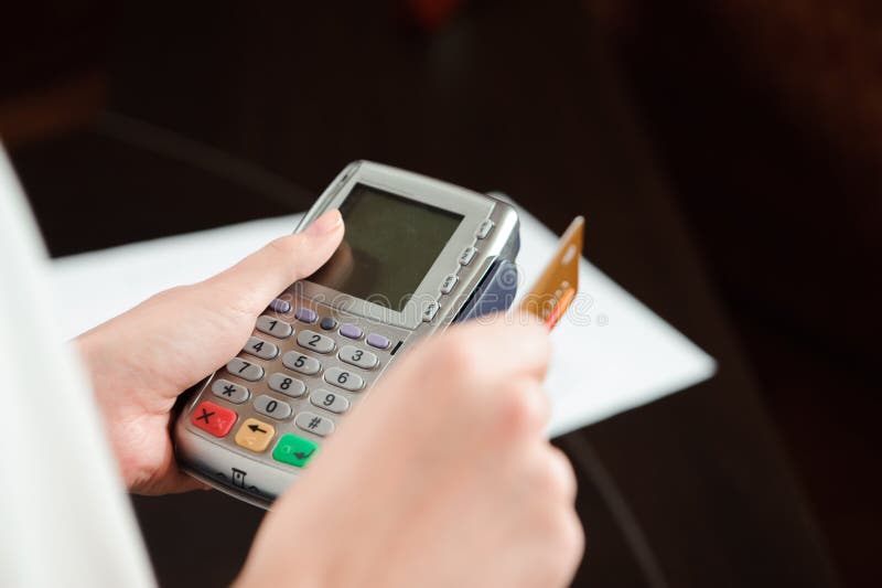 Swiping Credit Card With POS-terminal Stock Photo - Image of deposit ... Swiping Credit Card With POS-terminal Stock Photo - Image of deposit ...