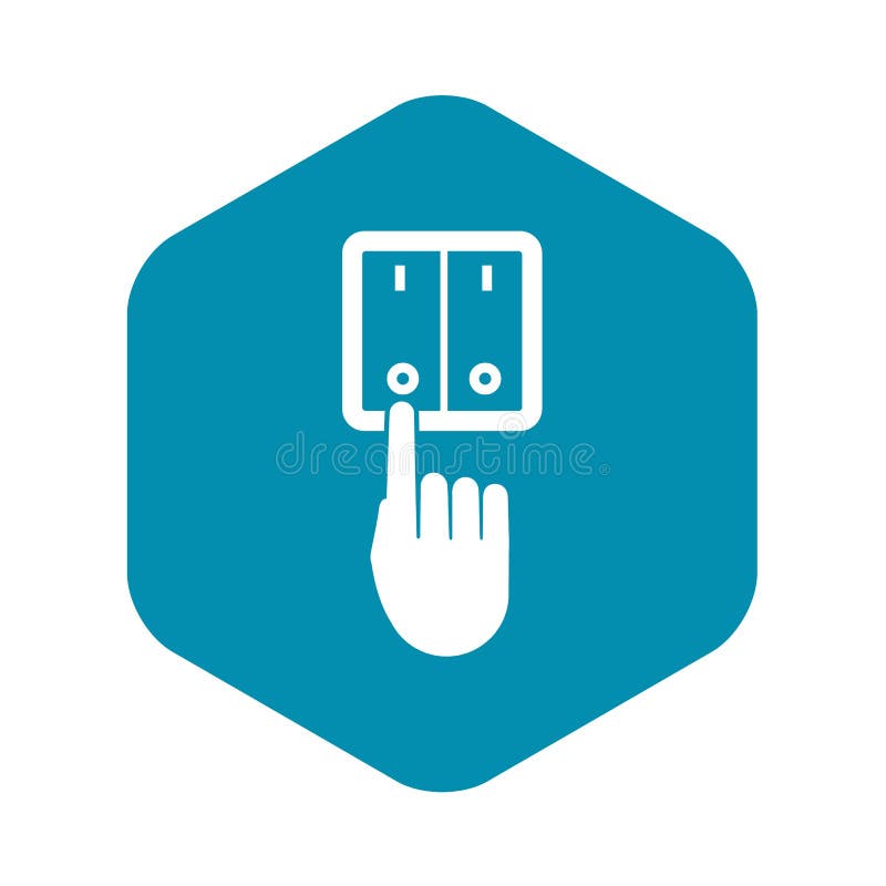 Hand Switch Light Icon, Simple Style Stock Vector - Illustration of ...