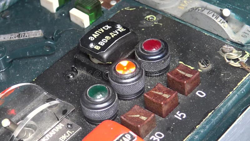 Airplane Control Panel with Dashboard Command and Lever Stock Footage ...