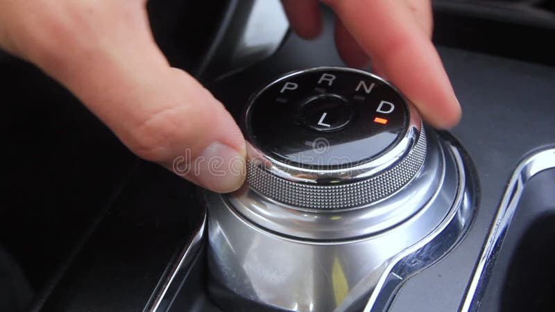 Hand Switches the Automatic Transmission in a Circle Stock Video ...