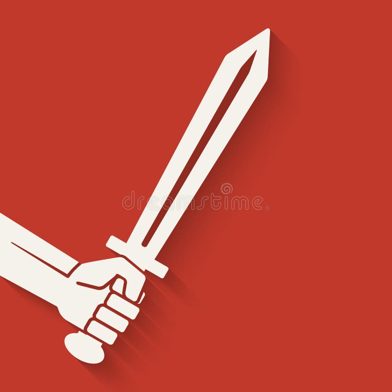 Hand with sword symbol stock vector. Illustration of antique - 53396487