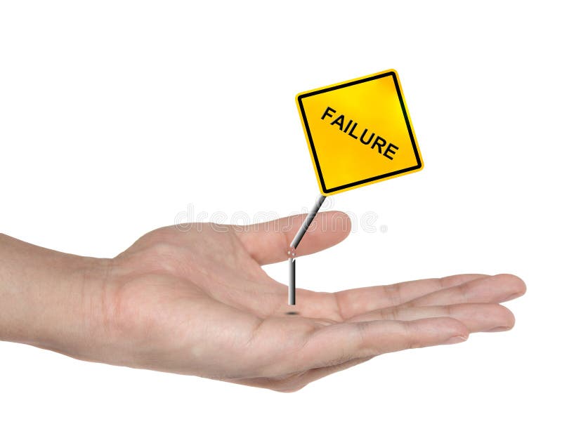 Hand Symbol with Failure Sign Isolated Stock Image - Image of isolated ...