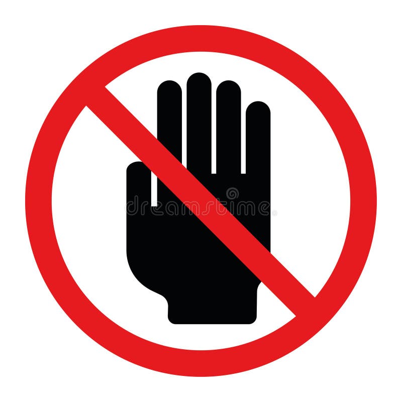 Hand Symbol Means Stop Prohibition Vector Illustration. Stock ...