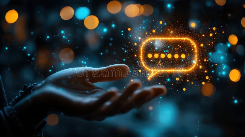 Digital Communication Concept Virtual Space Graphic Design Dark ...