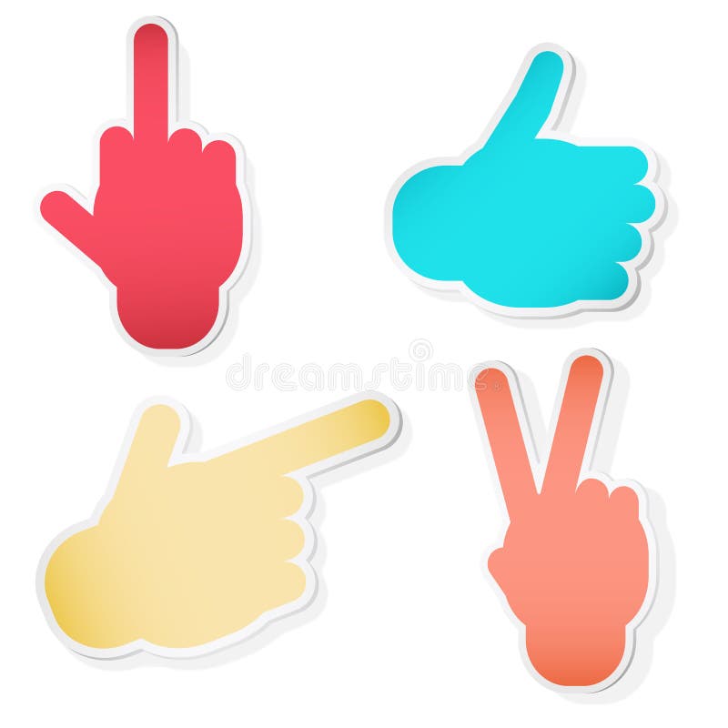 Hand Symbols. Vector Illustration Stock Illustration - Illustration of ...
