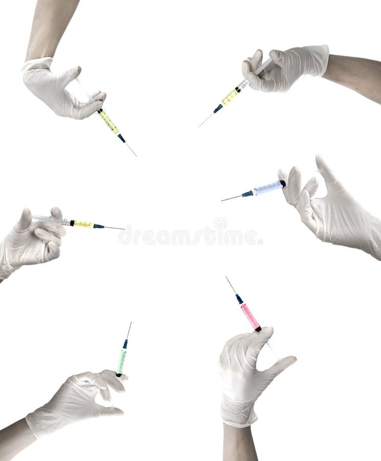 Hand with a syringe. stock image. Image of science, surgical - 14433507