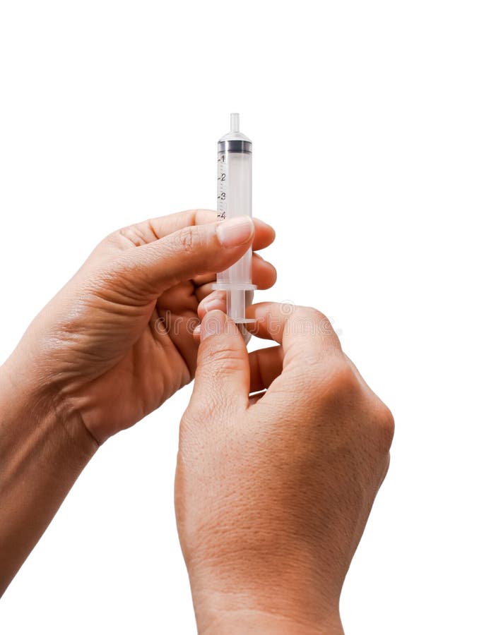 Hand with syringe. stock image. Image of hand, care, medicament - 47349755