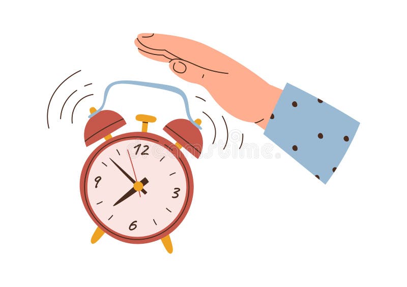Hand and Table Alarm Clock Flat Icon Stock Vector - Illustration of time, vintage: 269516804