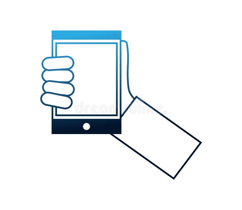 Hand with Tablet Device Isometric Icon Stock Vector - Illustration of ...