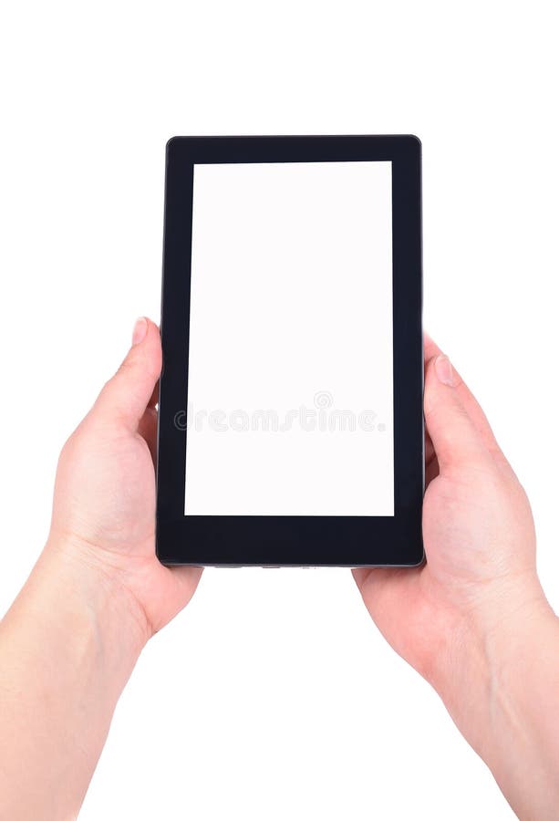 Holding and Point on Electronic Tablet PC Stock Photo - Image of hitech ...