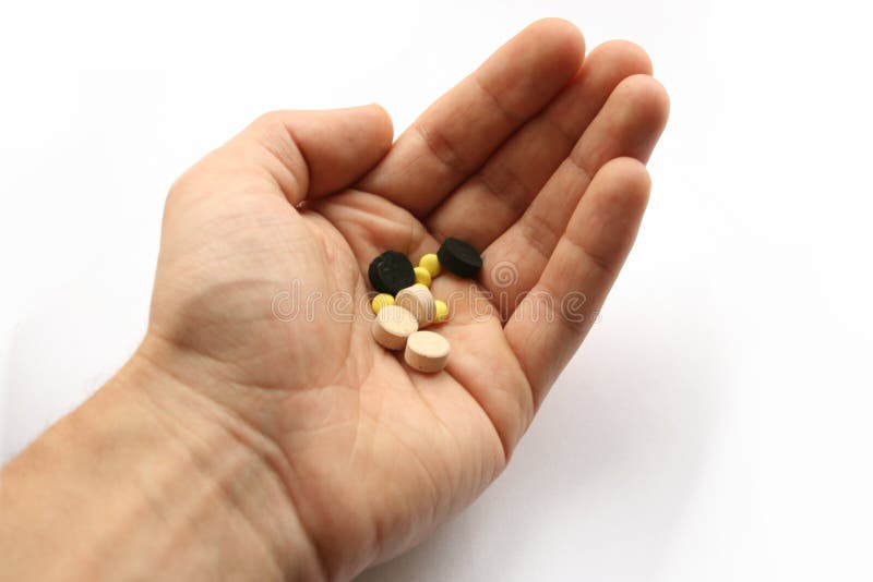 Hand with tablets stock photo. Image of palm, tablets - 4232340