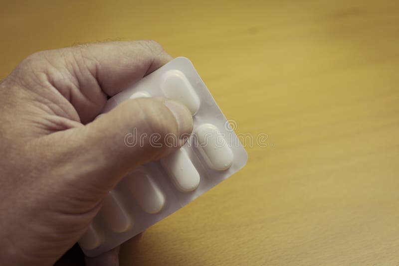 Hand with tablets stock photo. Image of health, concept - 84960702