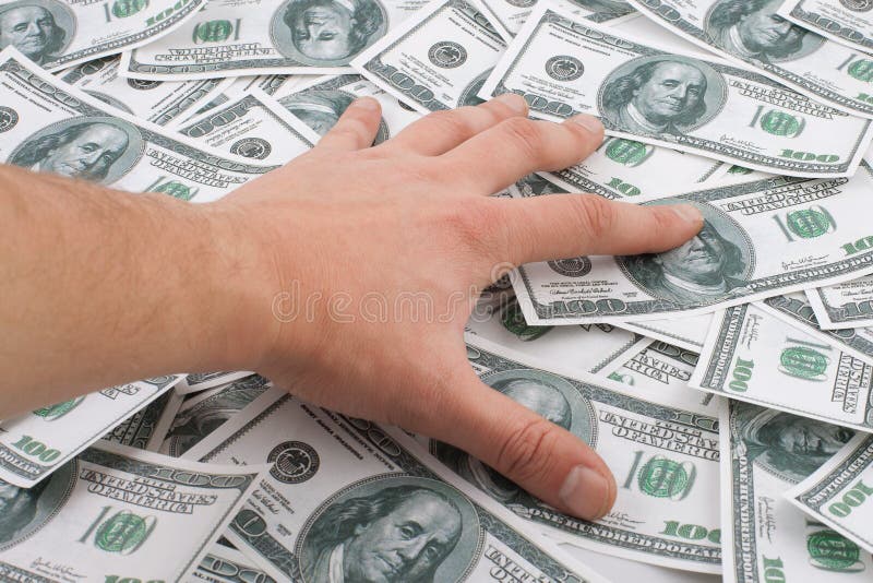 Hand take many money stock image. Image of spread, dollar - 22208381