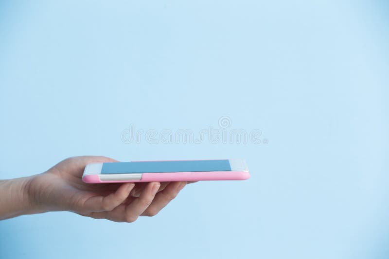 Hand take phone stock photo. Image of call, screen, media - 93456006