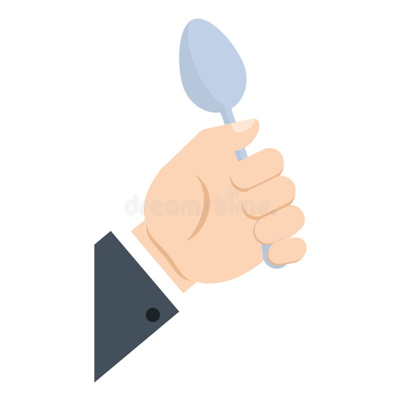 Hand Take Spoon Cook Utensil Stock Illustration - Illustration of ...