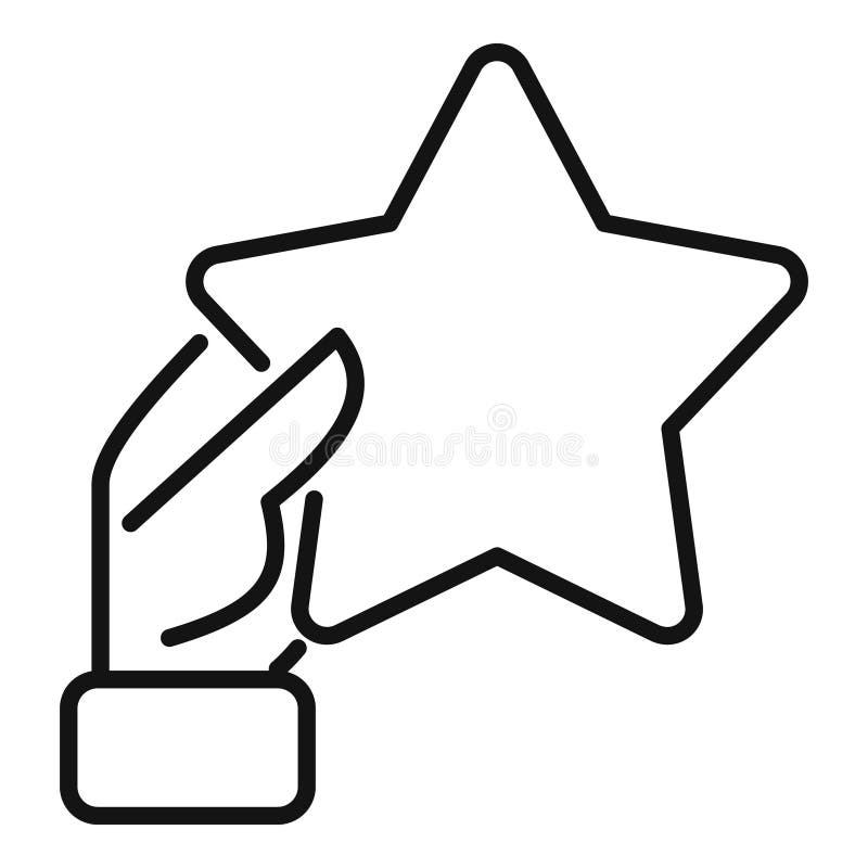 Hand Take Star Icon Outline Vector. Take Leader Chance Stock ...